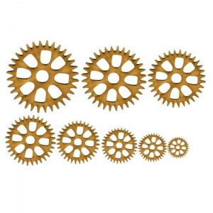 Wooden Steampunk Cog Shape Style 10